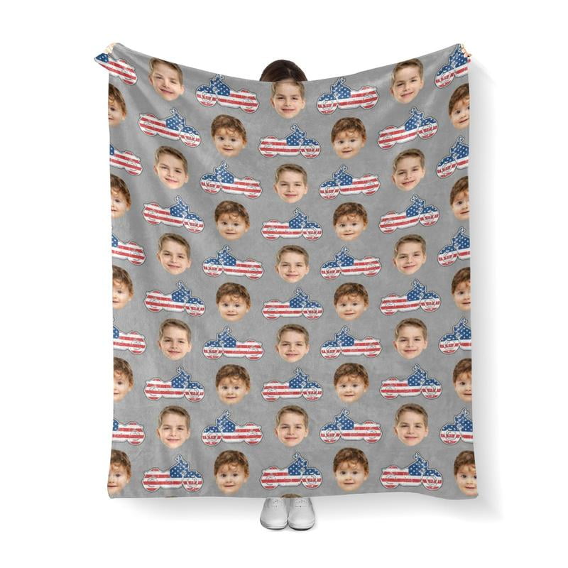 Custom Face Blanket with Photos Personalized Faces Blanket with Picture ...