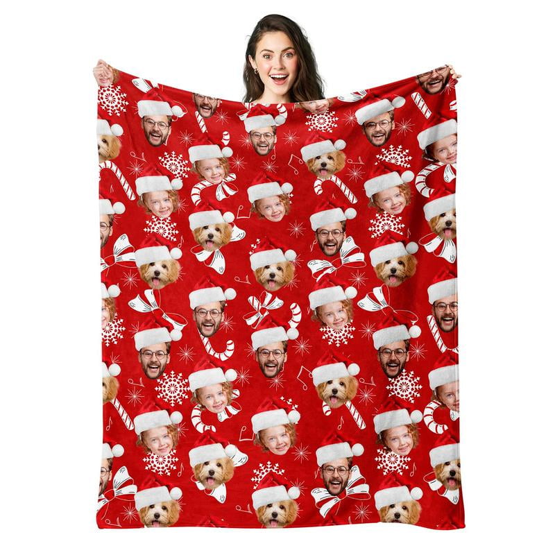 Custom Face Blanket with Photos Personalized Faces Blanket with Picture ...
