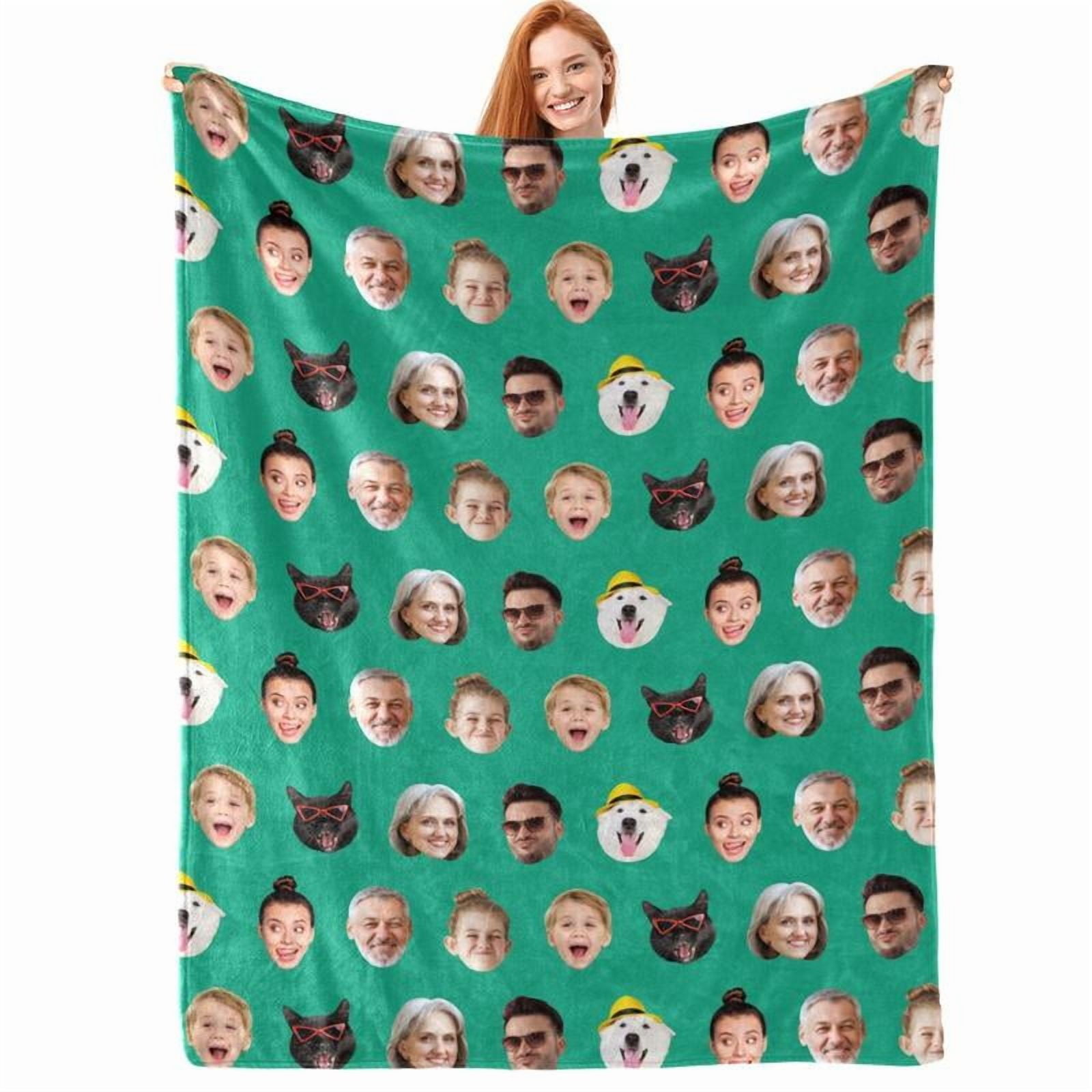 Custom Face Blanket with Photos Personalized Faces Blanket with Picture ...