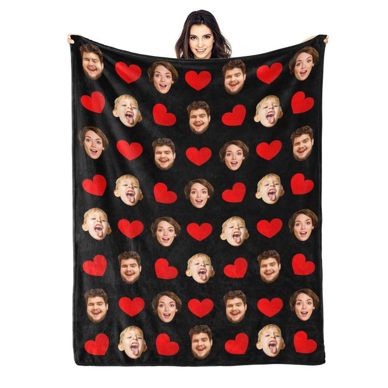 Custom Face Blanket with Photos Personalized Faces Blanket with Picture ...