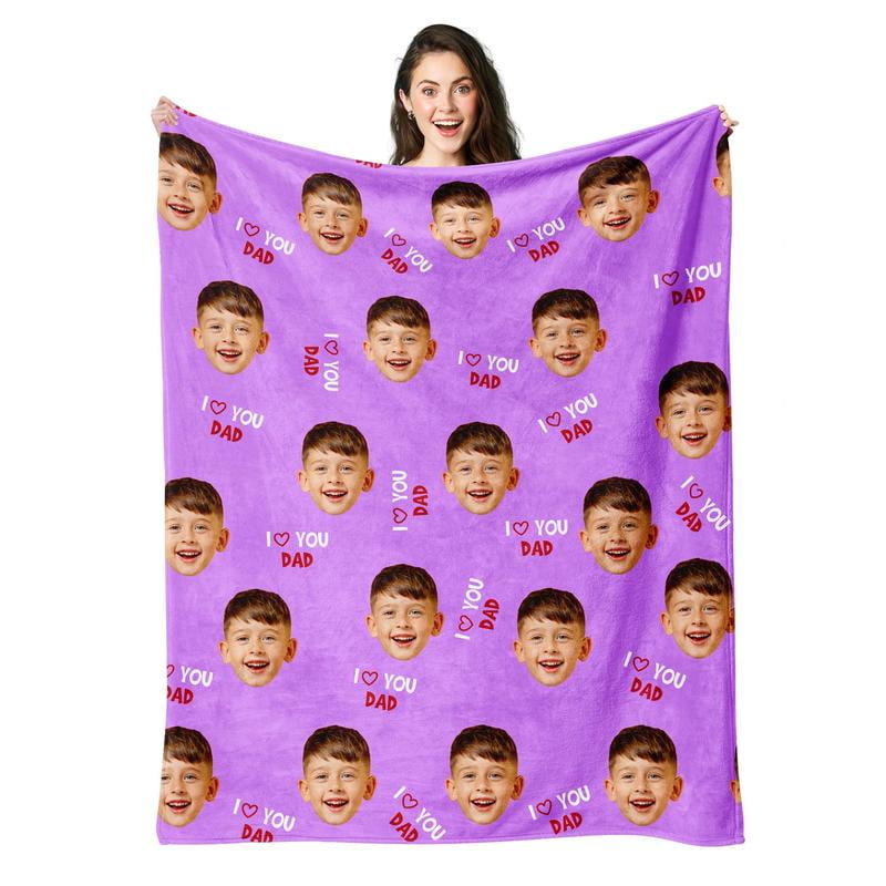 Custom Face Blanket with Photos Personalized Faces Blanket with Picture ...