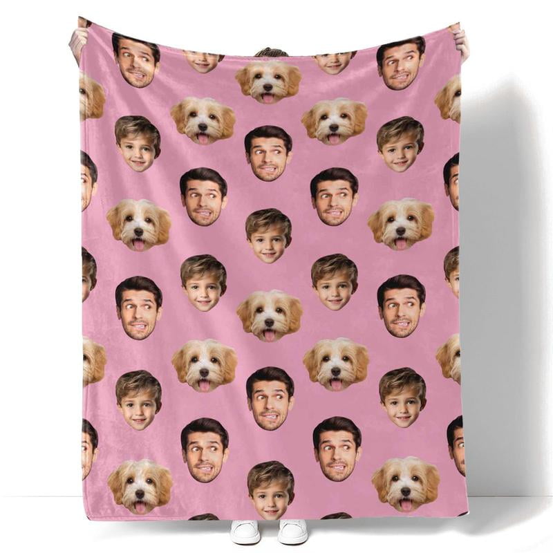 Custom Face Blanket with Photos Personalized Faces Blanket with Picture ...