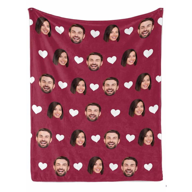 Custom Face Blanket with Photos Personalized Faces Blanket with Picture ...