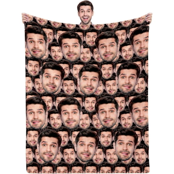 Custom Face Blanket with Photos,Personalized Funny Faces Throw Blanket ...