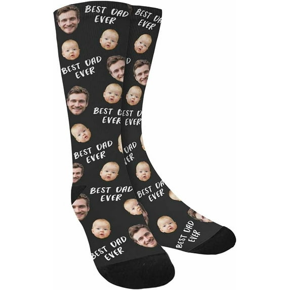 Custom Face Socks Best Dad Ever Personalized Photo Customized Socks for ...