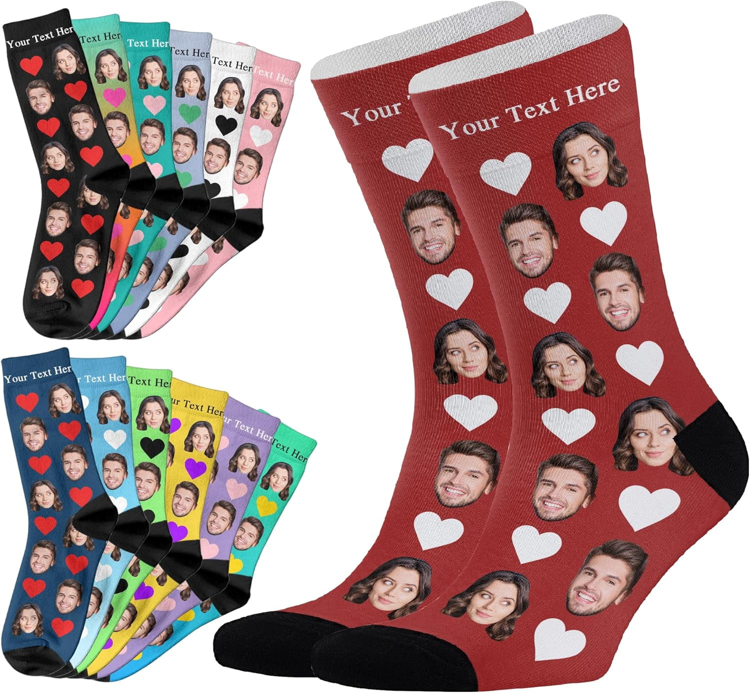 Custom Face Socks Personalized Socks with Photo Customized Unisex Funny ...
