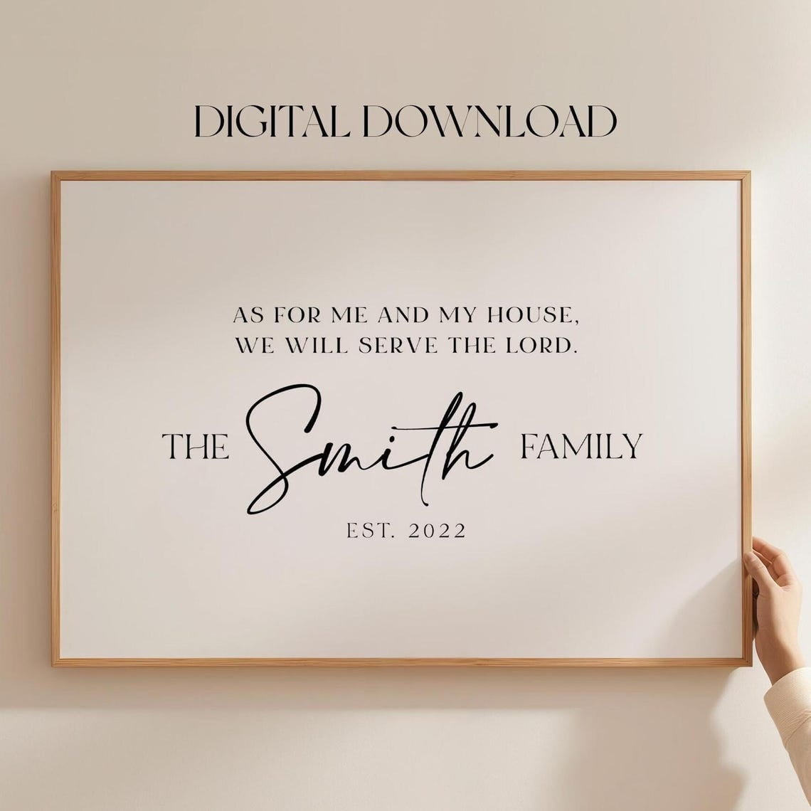 Custom Family Name Sign For Christian Family Printable, As For Me And ...