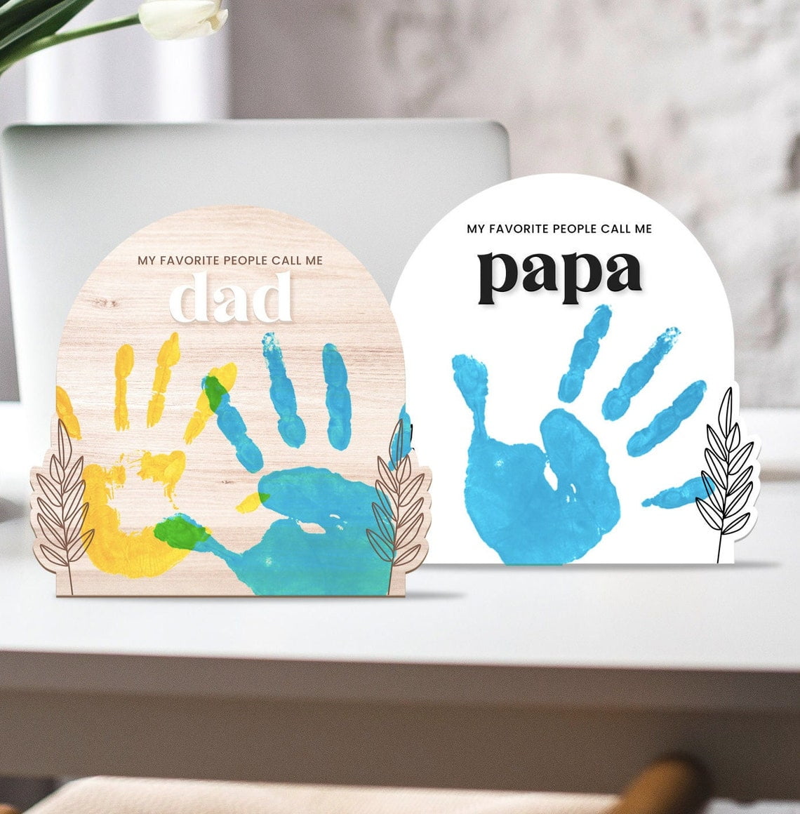 Custom Father's Day Gift, Handprint Kid, Best Dad Ever, Hands Down Sign ...