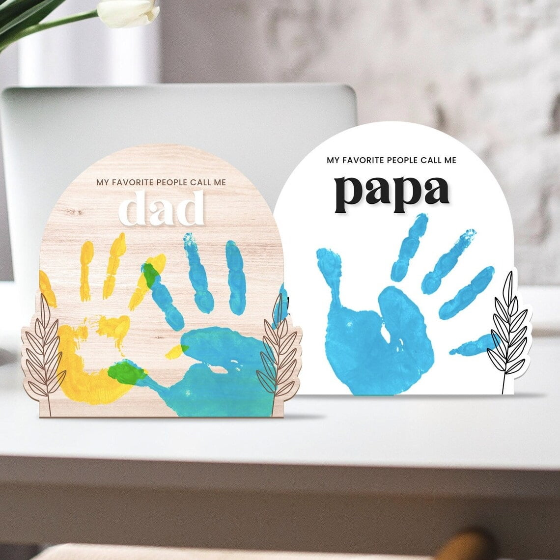 Custom Father's Day Gift, Handprint Kid, Best Dad Ever, Hands Down Sign ...