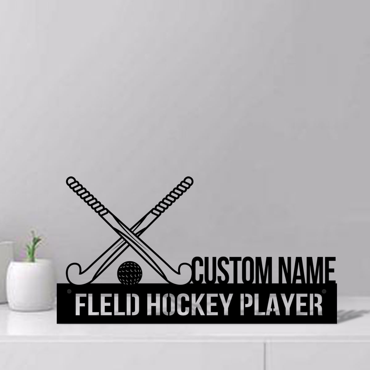 Custom Field Hockey Stick Desk Name Plate Wedge Personalized Player ...