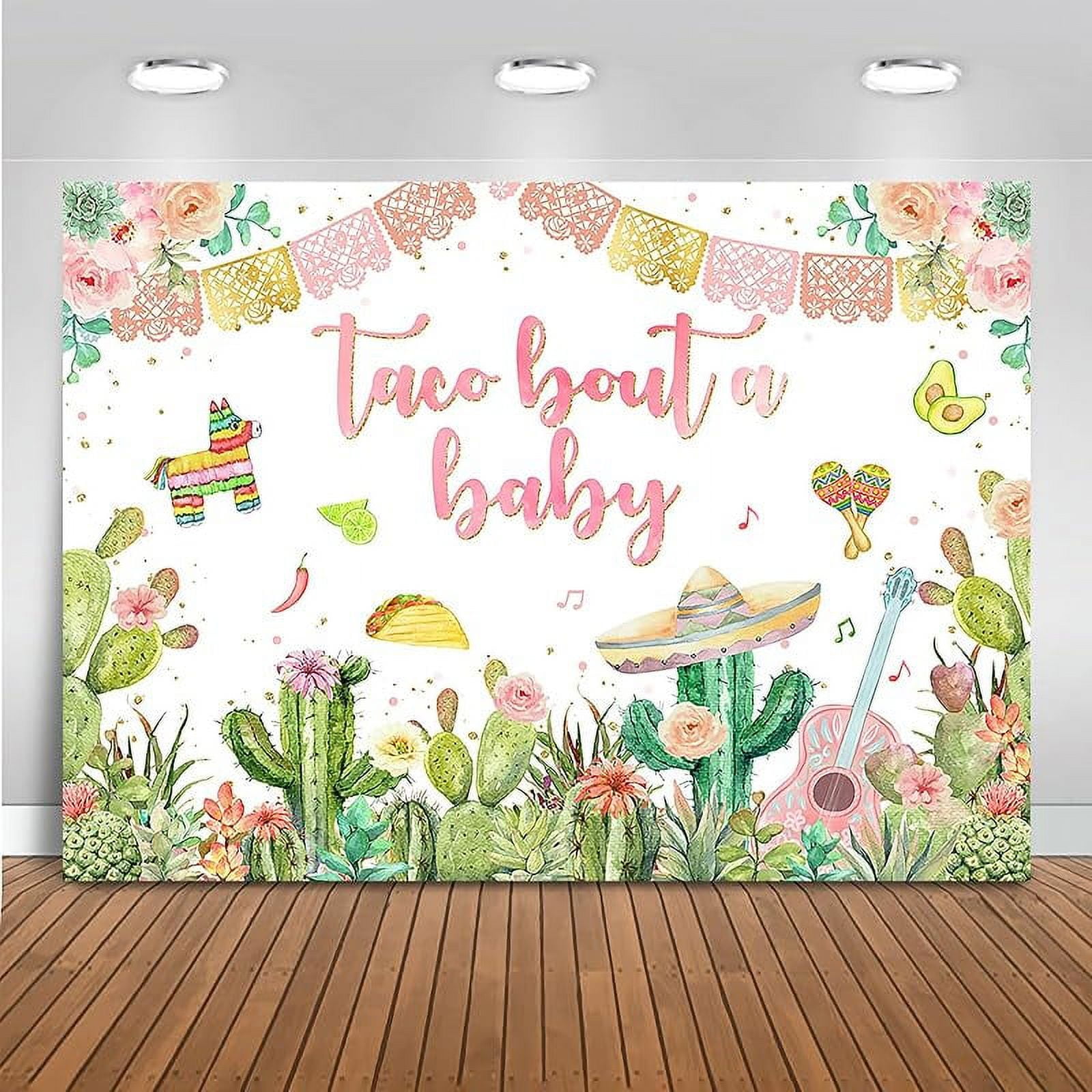 Custom Fiesta Baby Shower Backdrop Blue Taco Bout a Baby for Boy ...