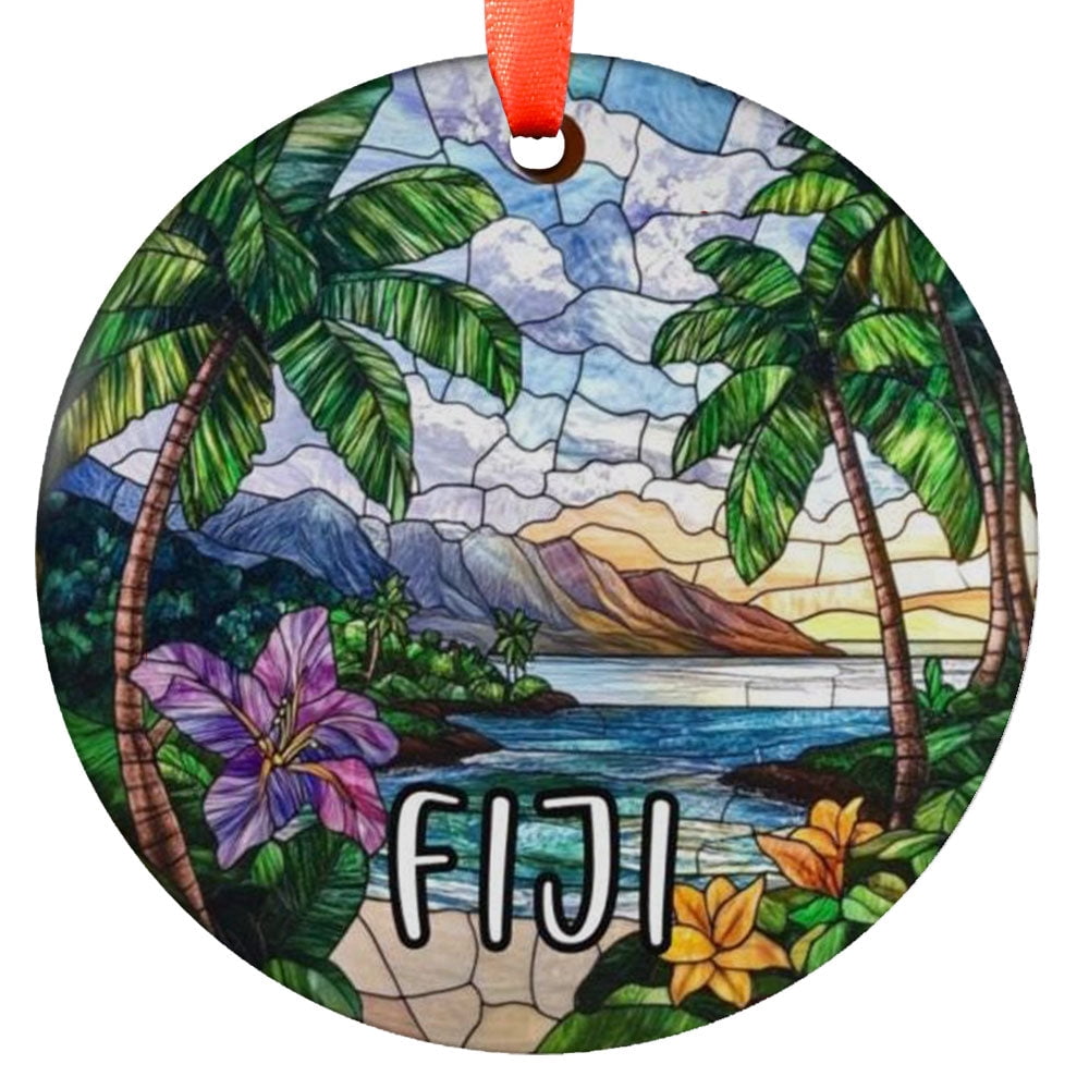 Custom Fiji Ornament |Faux |Unique Souvenir Cruise |Vacation Travel ...