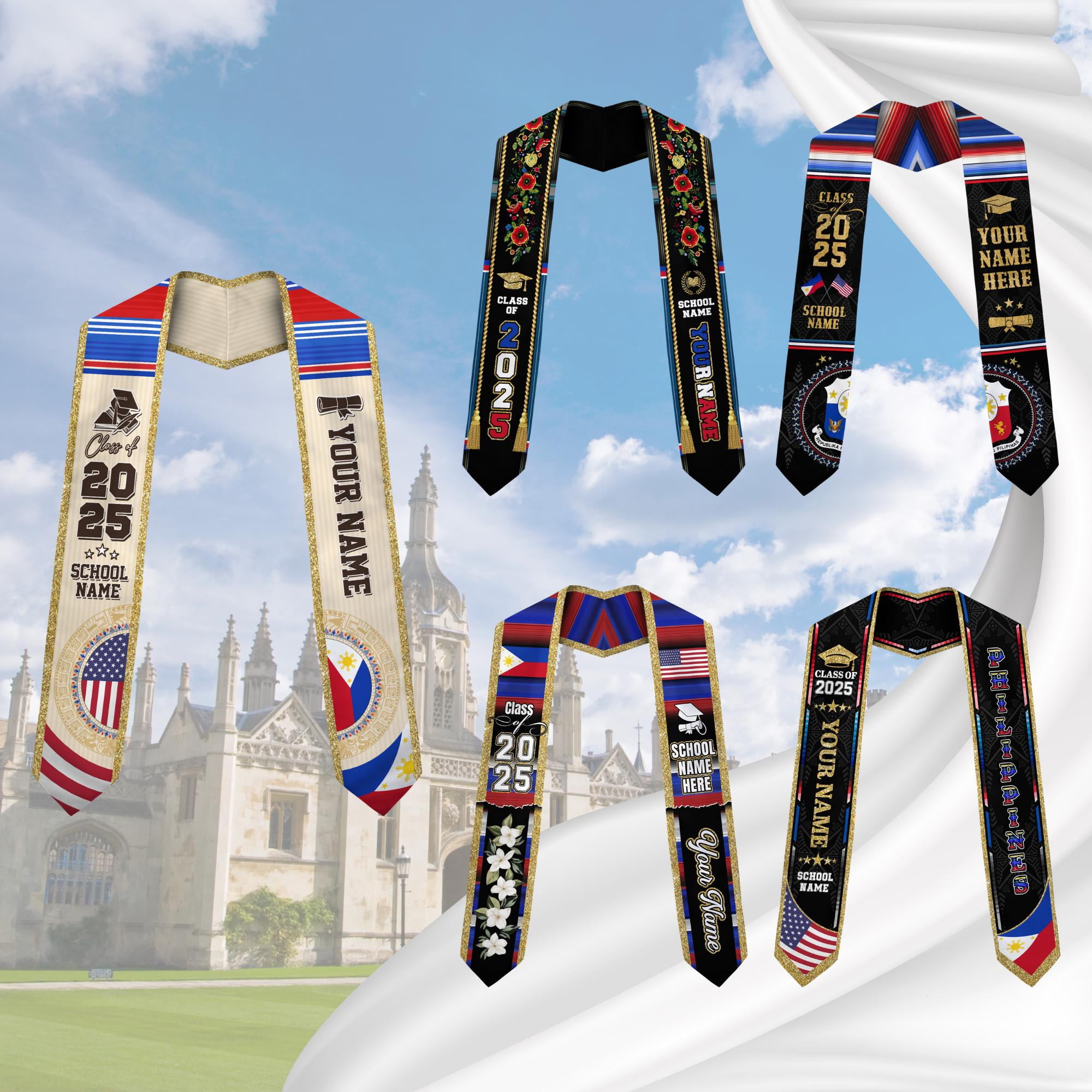 Custom Filipino Graduation Sash 2025,Filipino Graduation Sash ...