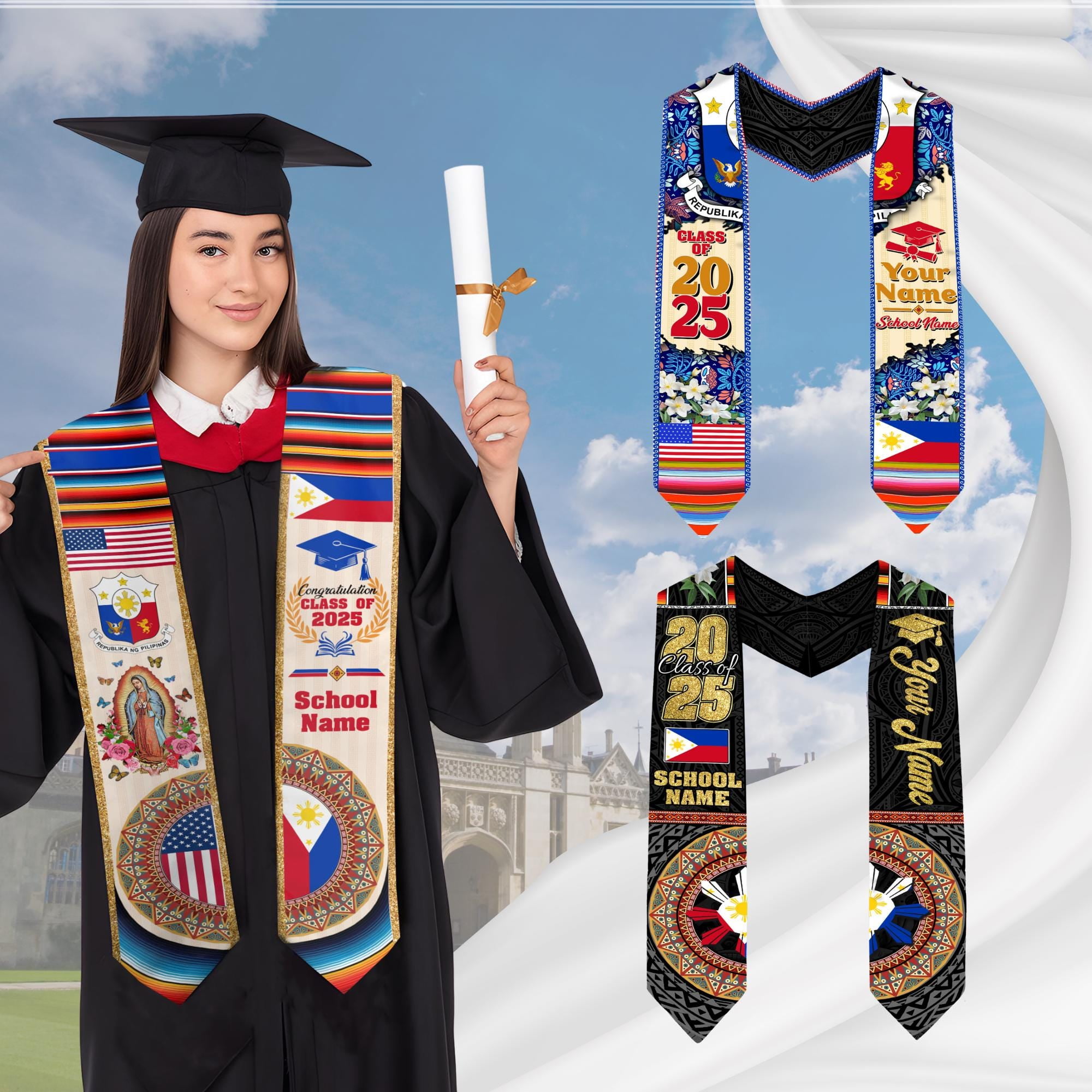 Custom Filipino Graduation Sash 2025,Filipino Graduation Sash ...