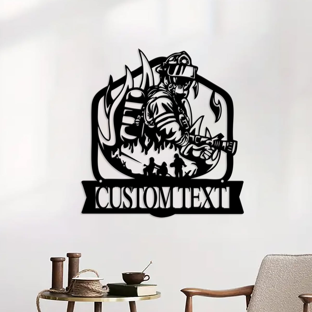 Custom Fireman Name Metal Sign, Personalized Firefighter Sign, Fire ...