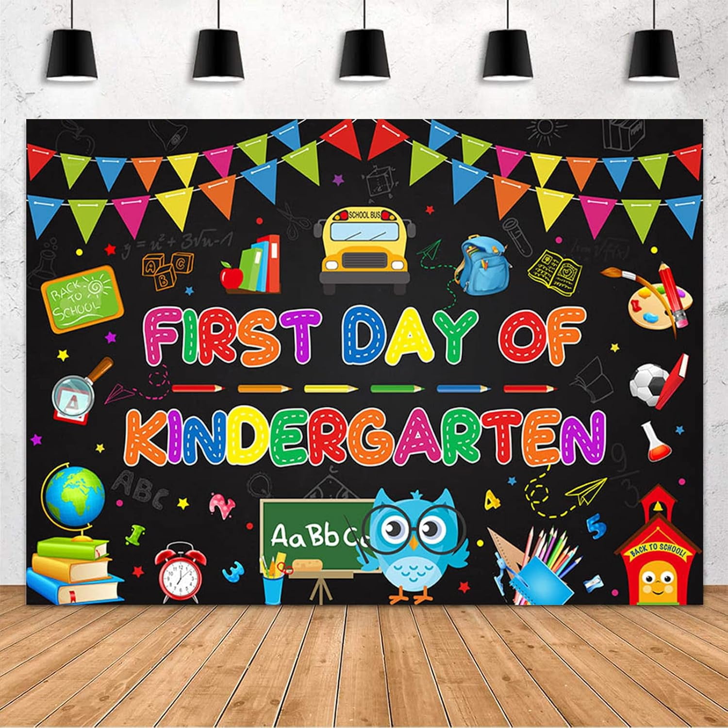 Custom First Day of Kindergarten Backdrop Kindergarten Back to School ...