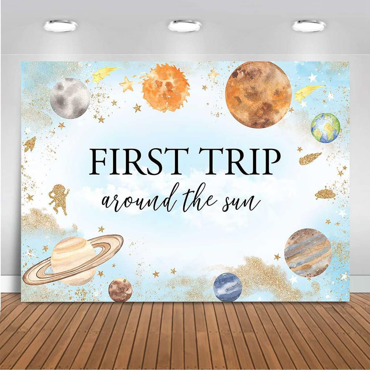 Custom First Trip Around The Sun Backdrop Space One Year Around The Sun ...
