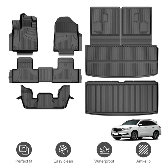 Custom Fit TPE All Weather Floor Mats & Cargo Liner & Backrest Mat for ...