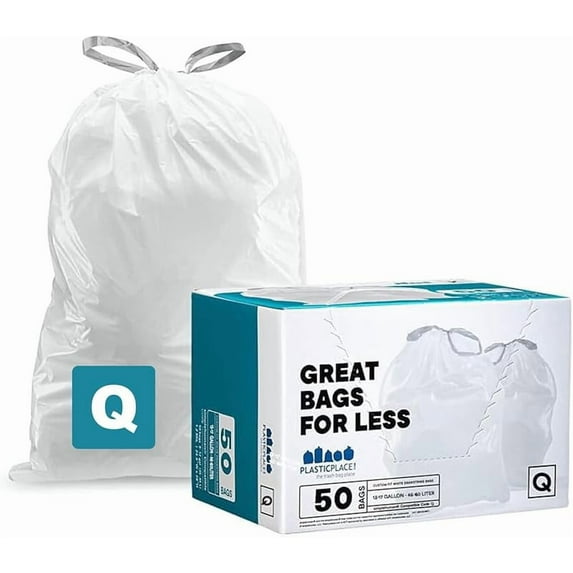 Custom Fit Trash Bags Compatible with(200 Count) Drawstring Garbage ...