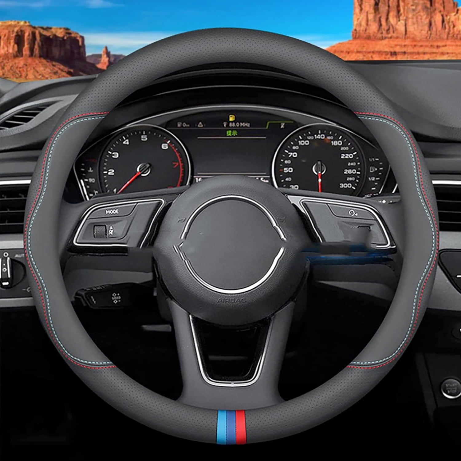 Custom-Fit for Toyota Steering Wheel Cover, Premium Leather Car with ...