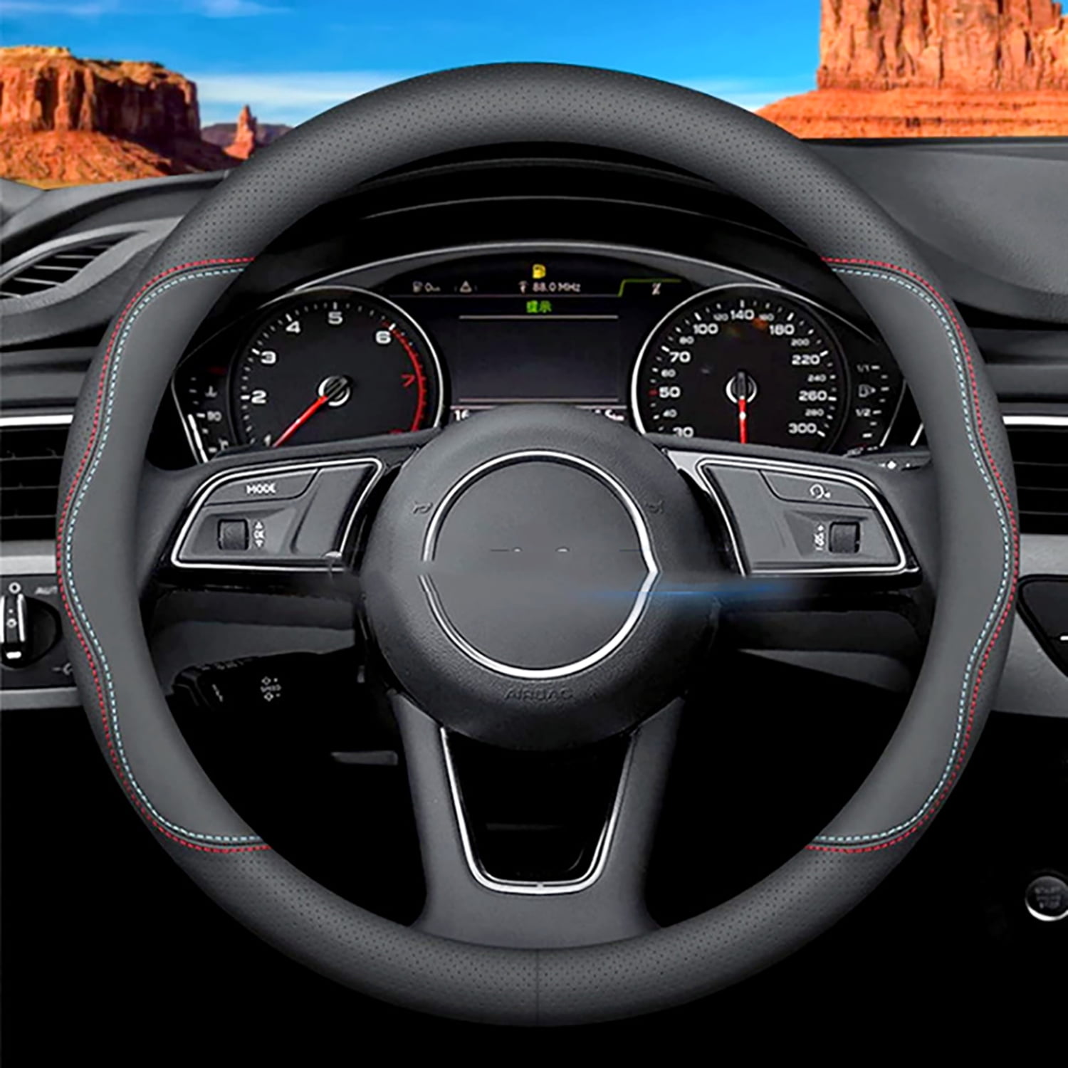 Custom Fit for Toyota Steering Wheel Cover Premium Leather Car with Logo Walmart