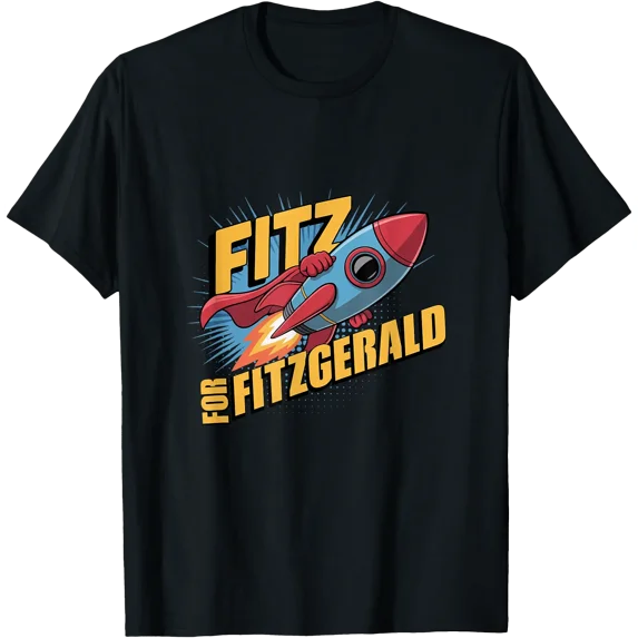 Custom Fitz Cartoon Rocket T-Shirt for Fun and Unique Style - Walmart.com