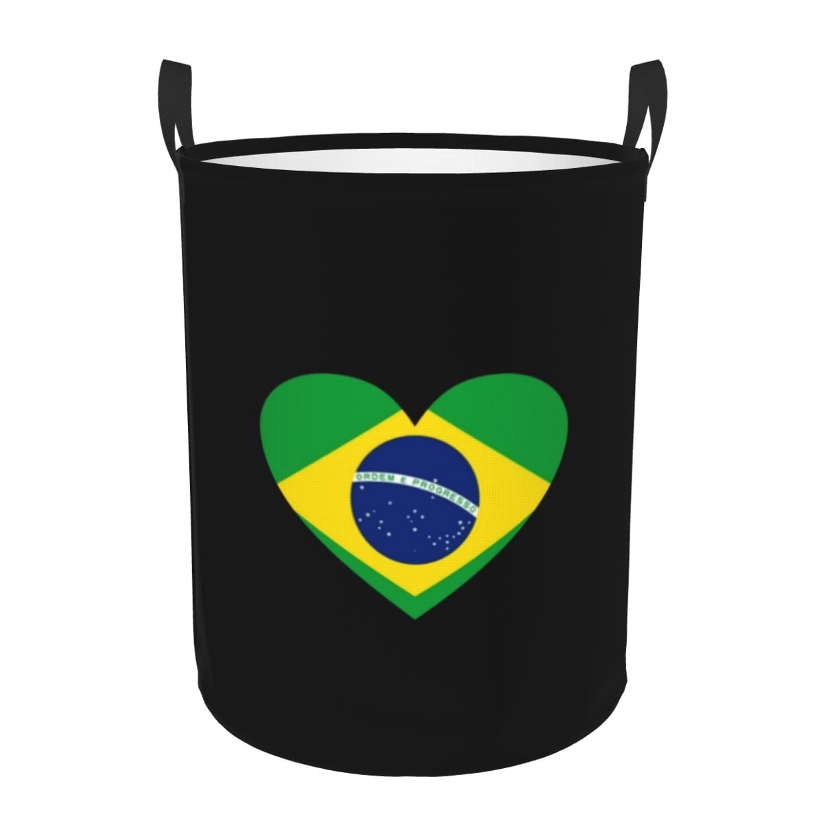 Custom Flag Of Brazil Football Laundry Basket Collapsible Brazilian ...