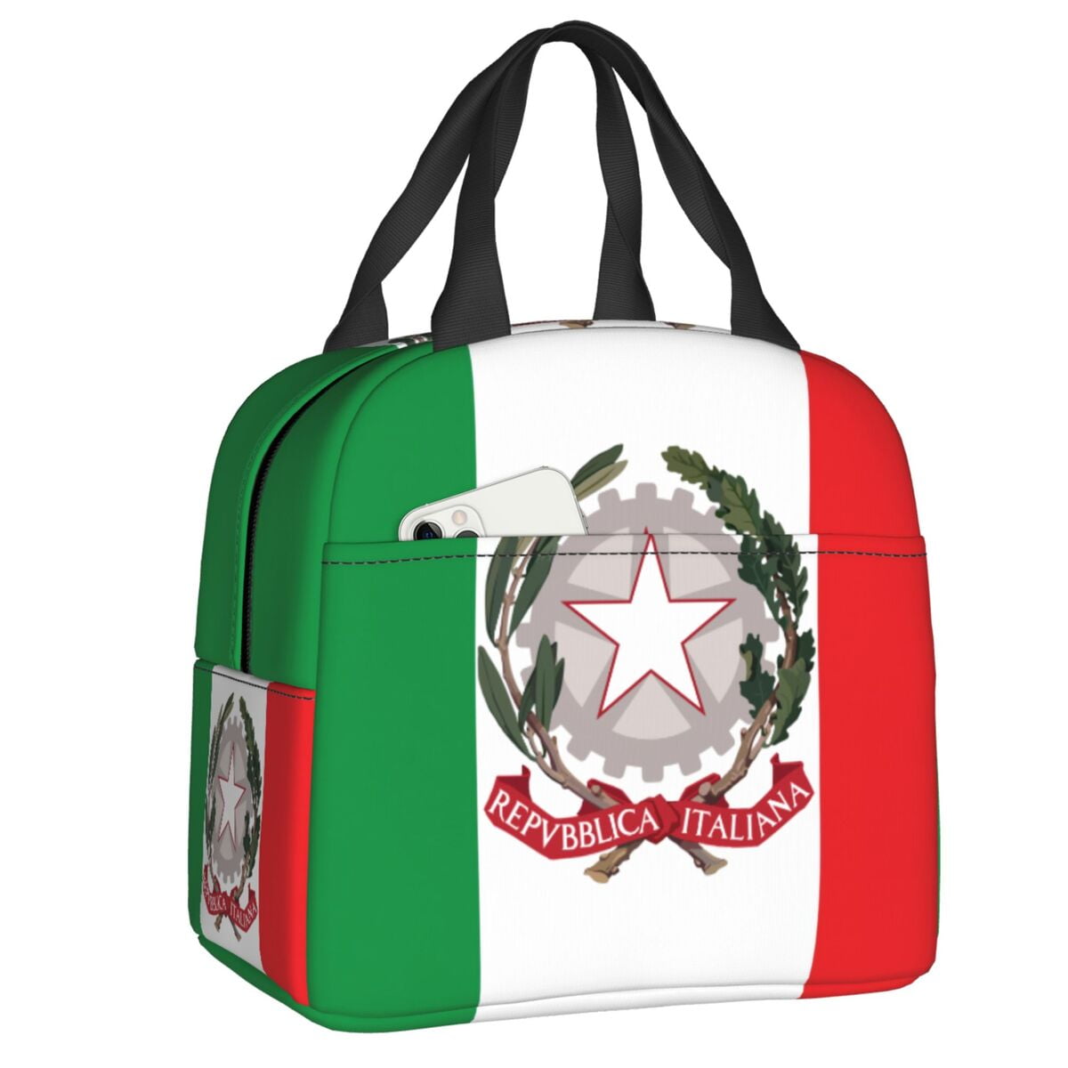 Custom Flag Of Italy Lunch Bag Italian Patriotic Resuable Cooler ...