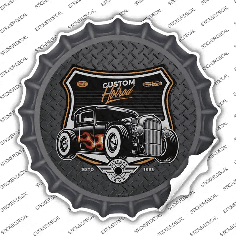 Custom Flame Hotrod Novelty Bottle Cap Sticker DecalLarge - Walmart.com