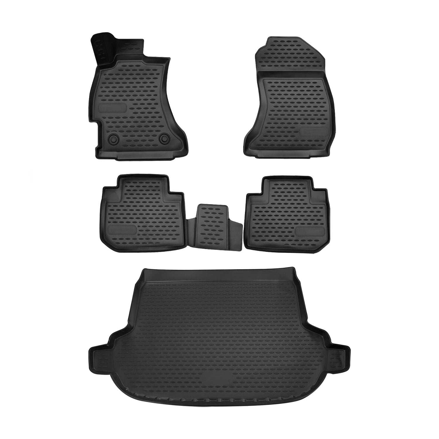 Custom Floor Mats & Cargo Liners for Subaru Forester 2014-2018 Black 5 ...