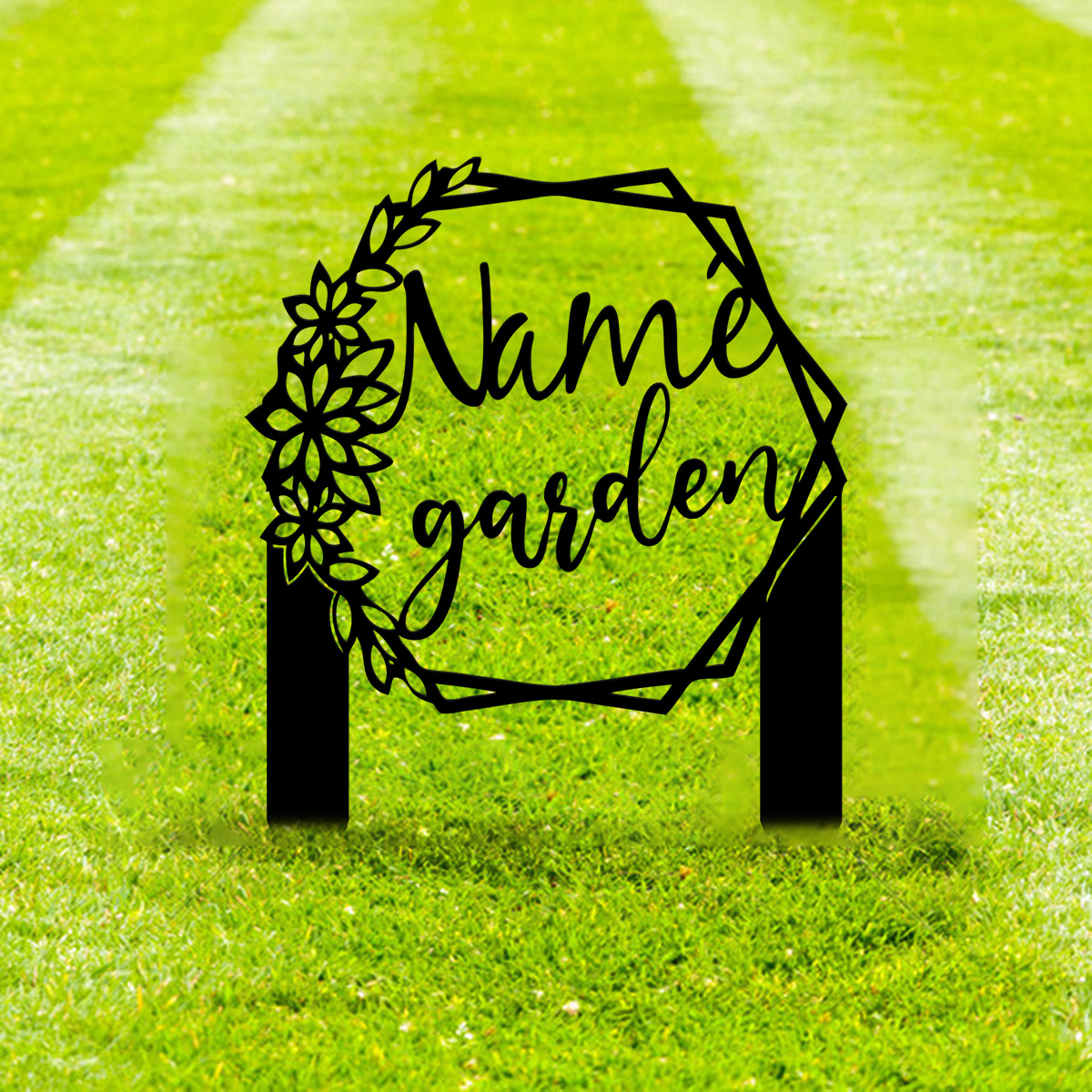 Custom Floral Garden Metal Yard Stake - Your Wording Garden Sign ...