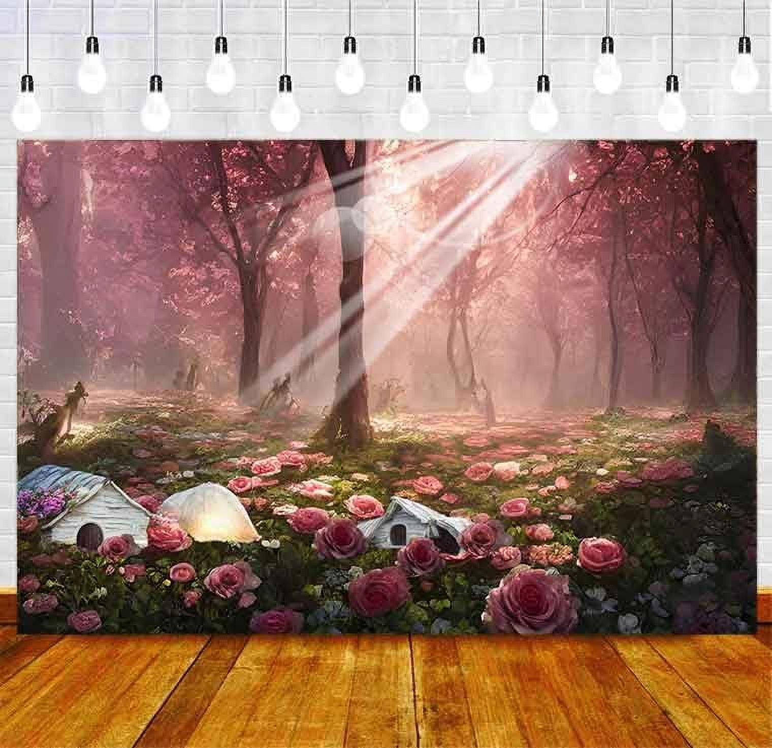 Custom Flower Backdrop 7x5ft Dream Garden Plants Trees Wild Flowers ...