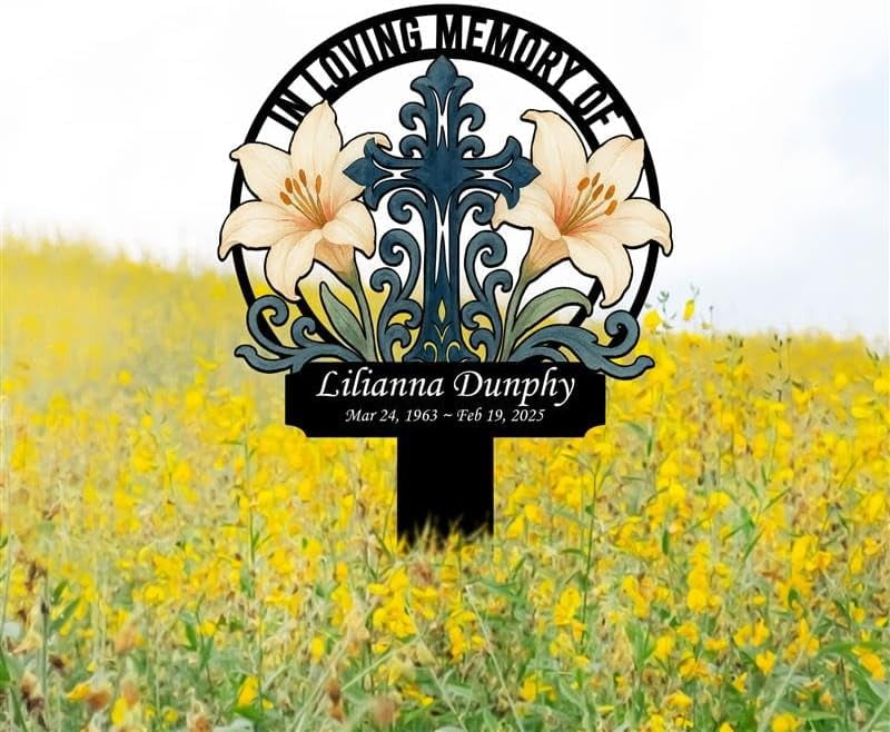 Custom Flower Memorial Garden Stake – Personalized Metal Grave Marker ...