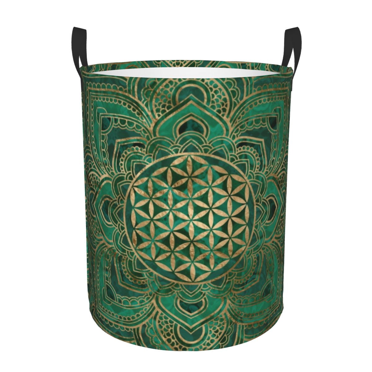 Custom Flower Of Life Lotus Laundry Basket Collapsible Sacred Geometry ...