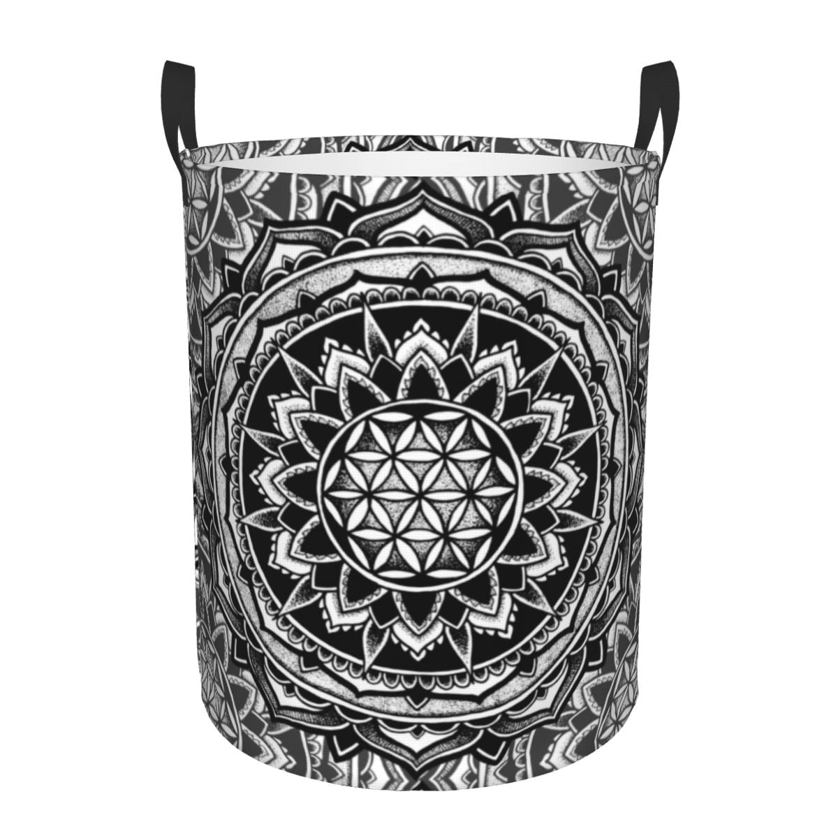Custom Flower Of Life Lotus Laundry Basket Collapsible Sacred Geometry ...