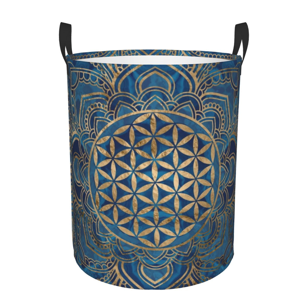 Custom Flower Of Life Lotus Laundry Basket Collapsible Sacred Geometry ...
