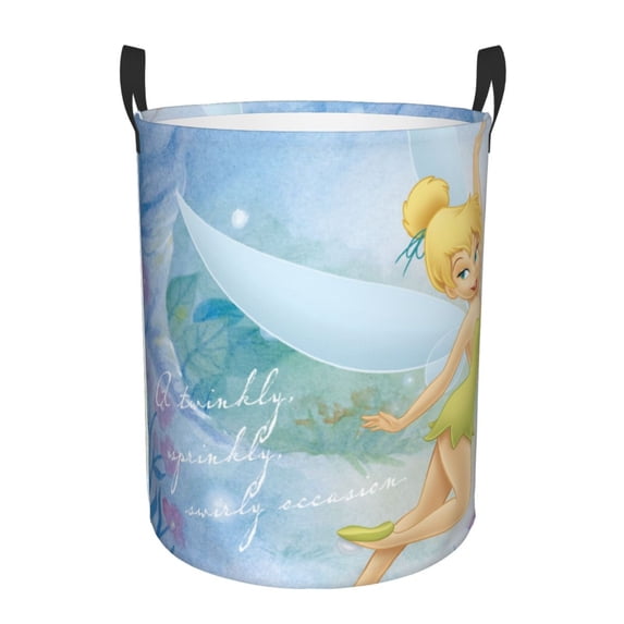 Custom Foldable Laundry Hamper Tinker Bell Waterproof Storage Basket ...