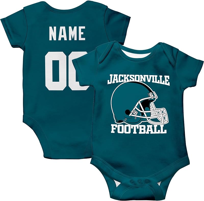 Custom Football Baby Onesie Personalized Football Bodysuits for Boy ...