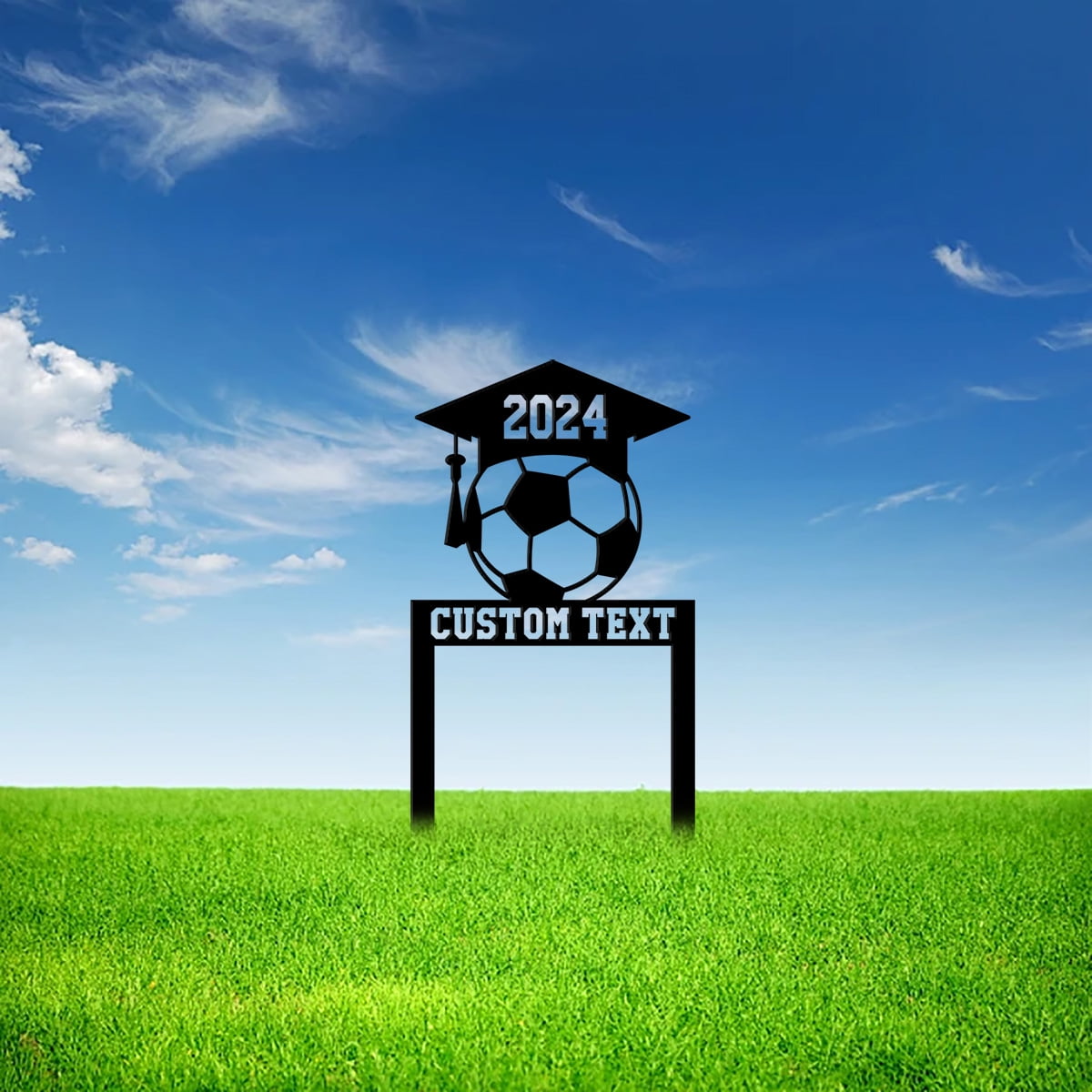 Custom Football Graduation Metal Sign with Stakes, Custom Grad Sign ...