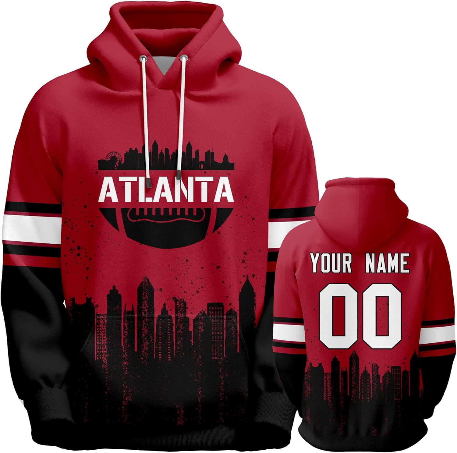Custom Football Hoodie City Silhouette Skyline Fans Sweatshirt ...