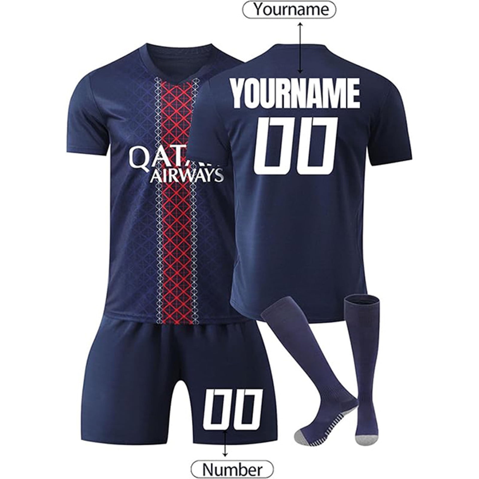 Custom Football Jersey Personalized Boys Sports Outfits Activewear Sets ...