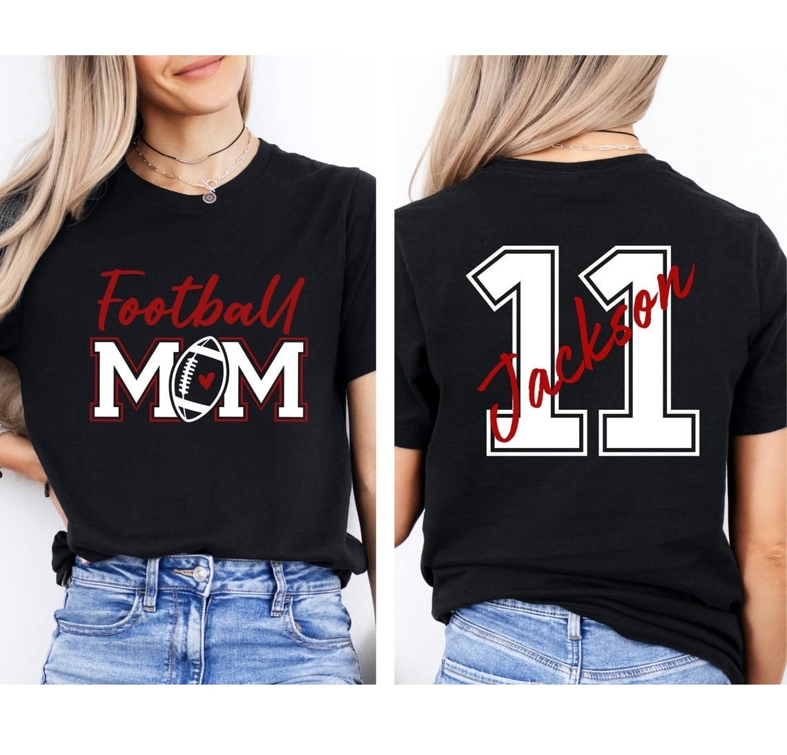 Custom Football Mom Shirt,Personalized Football Mom Shirt, Football Mom ...