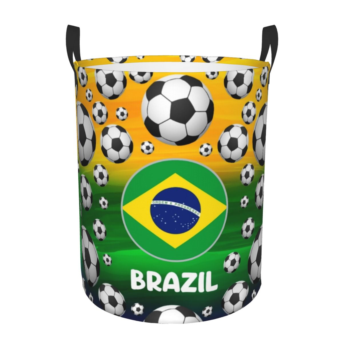 Custom Football Soccer Laundry Basket Collapsible Clothes Hamper for ...