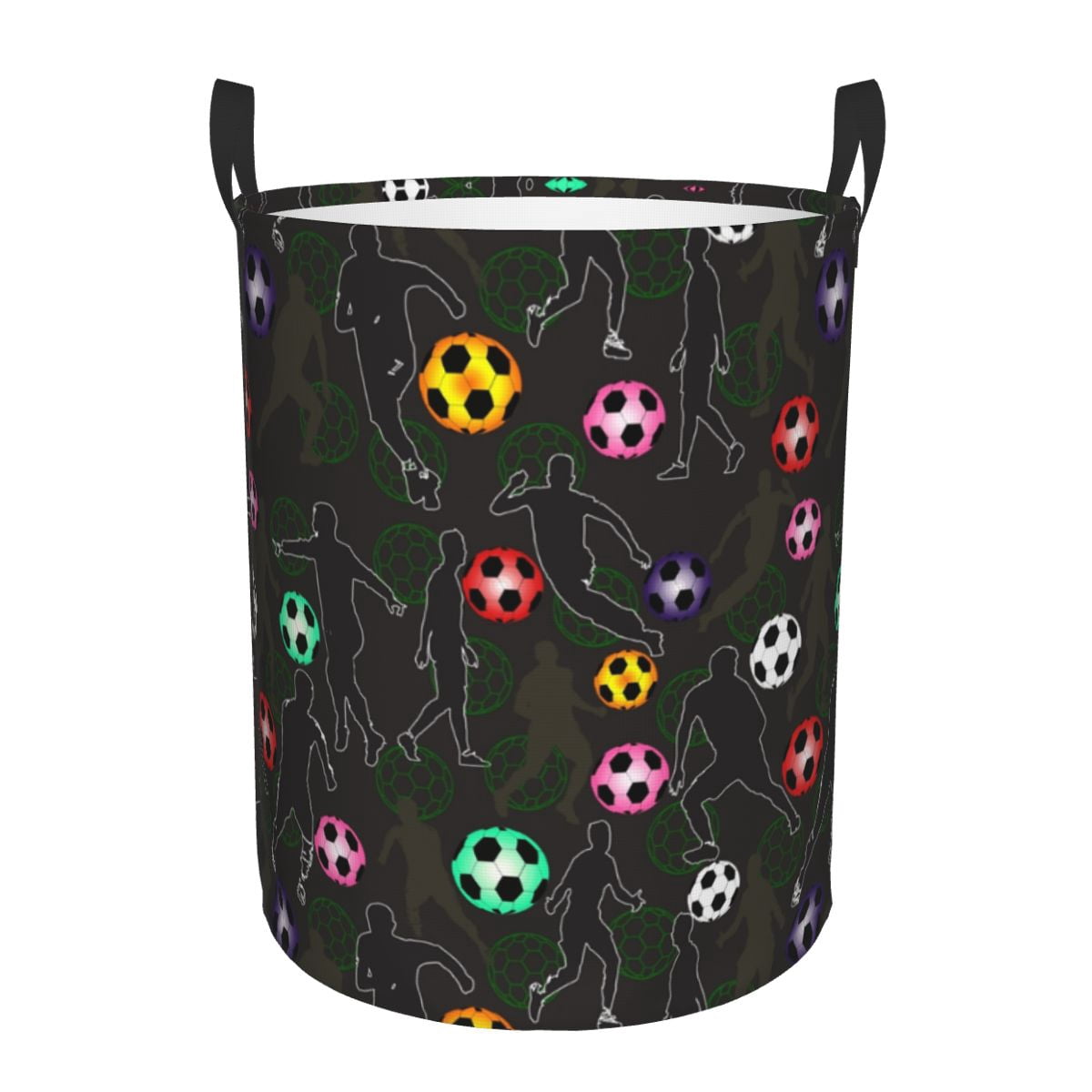 Custom Football Soccer Laundry Basket Collapsible Clothing Hamper Toys ...