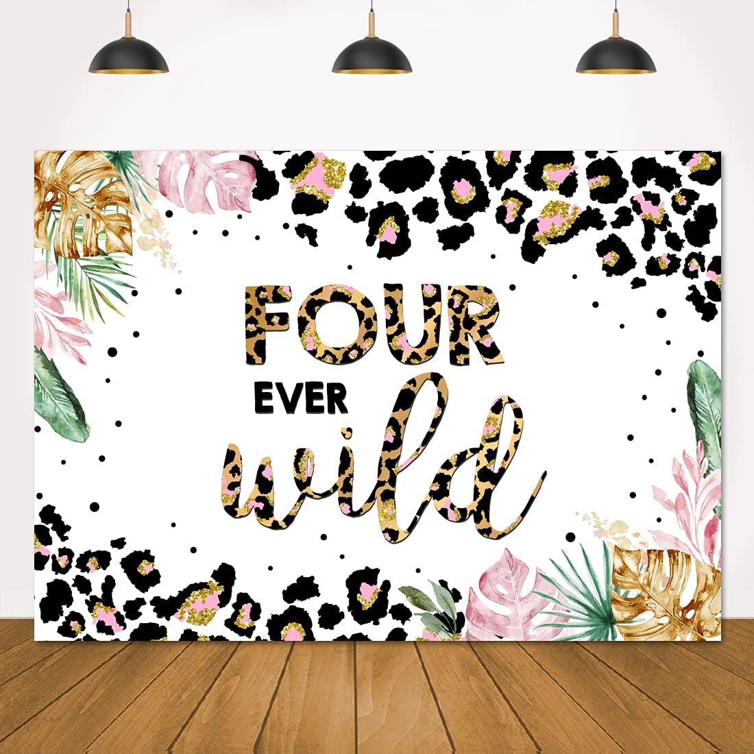 Custom Four Ever Wild Birthday Backdrop 4th Birthday Safari Jungle ...