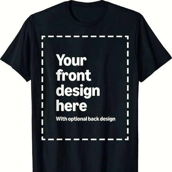 Custom Front & Back Print T-Shirt With Your Image For , Wo And By ...