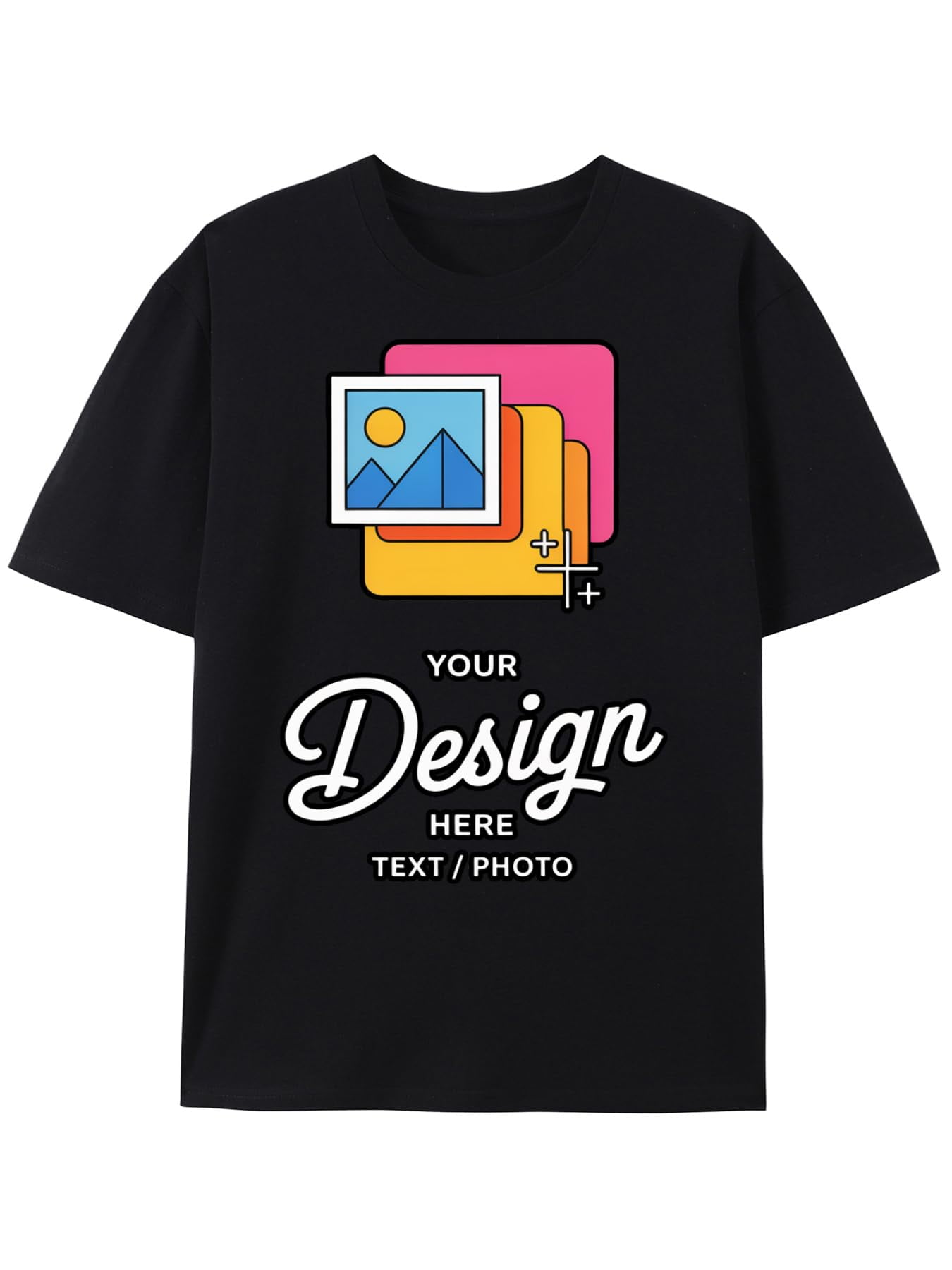Custom Front Print T-Shirt with Your Image for Men, Women. - Walmart.com