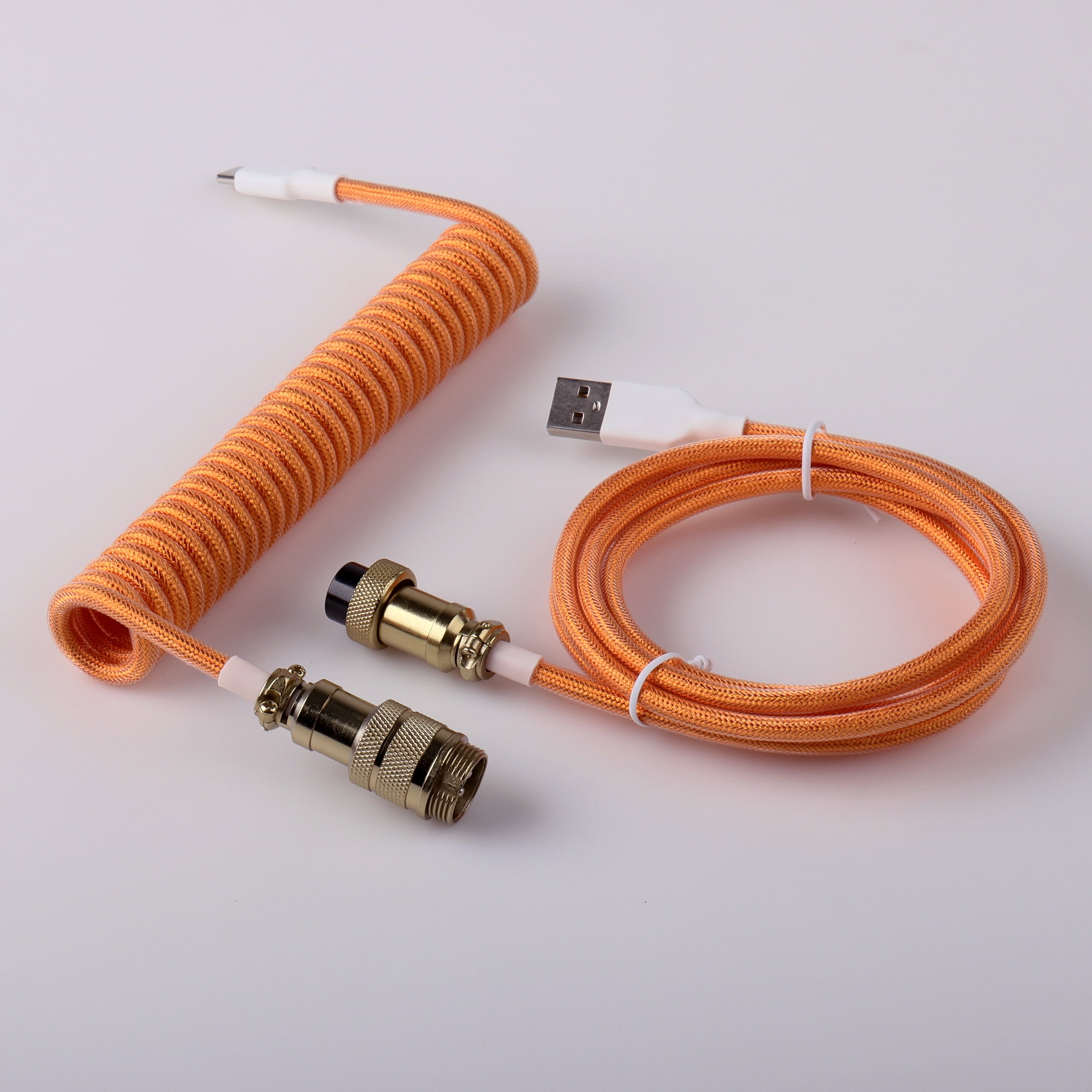 Custom GX16 aviator Usb c Coiled Mechanical Keyboard Cable Aviation ...