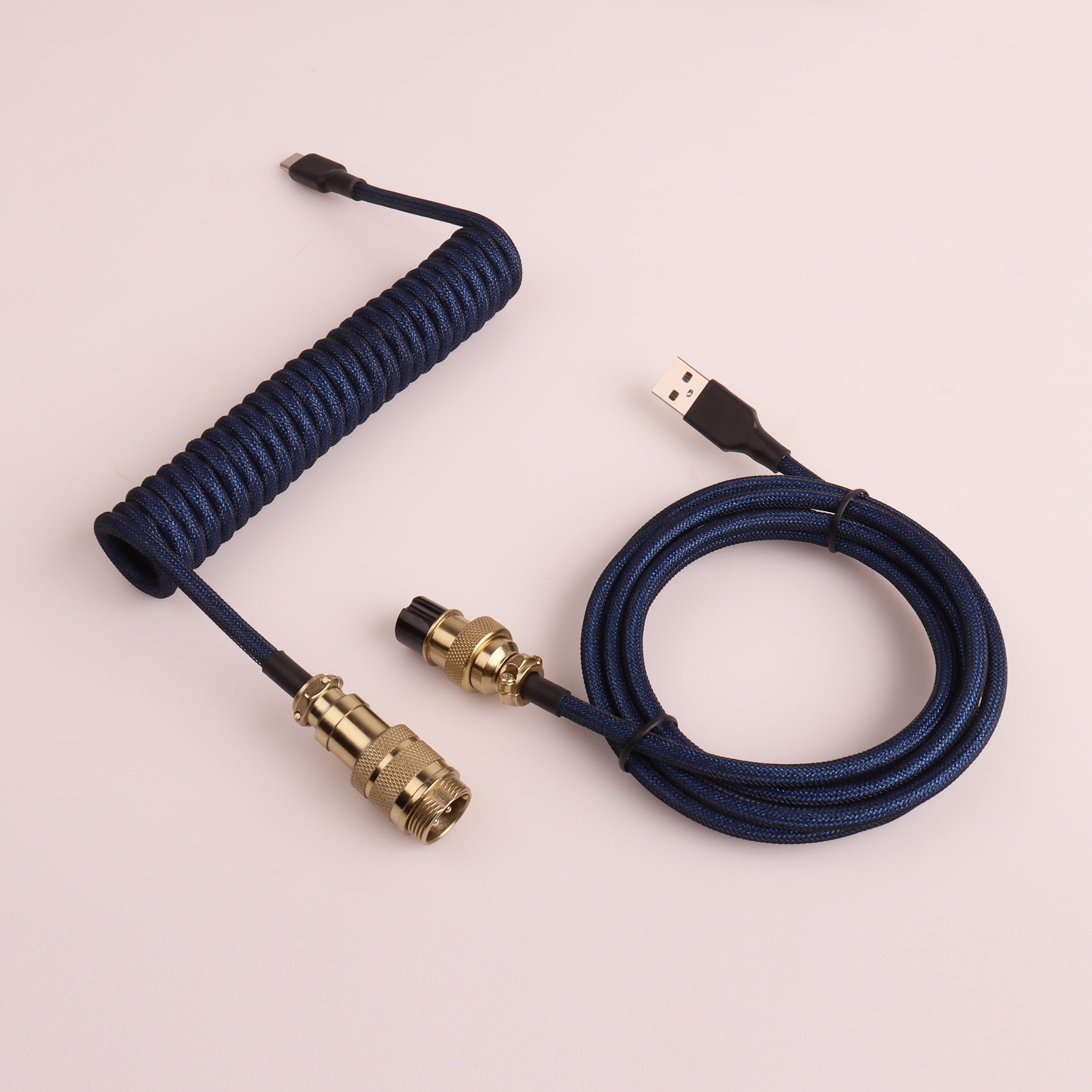 Custom GX16 aviator Usb c Coiled Mechanical Keyboard Cable Aviation ...