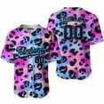 Custom Galaxy Leopard Pattern black Light Blue Custom Baseball Jerseys ...